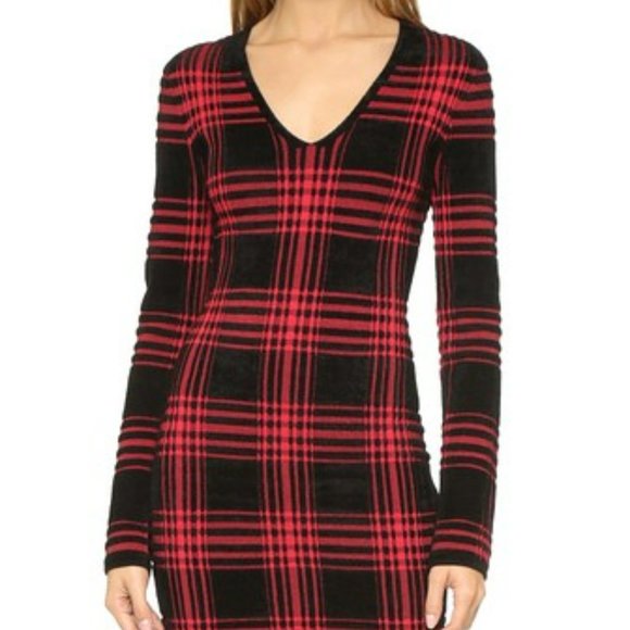 Alexander Wang | Dresses | Alexander Wang Black Label Plaid Knit ...